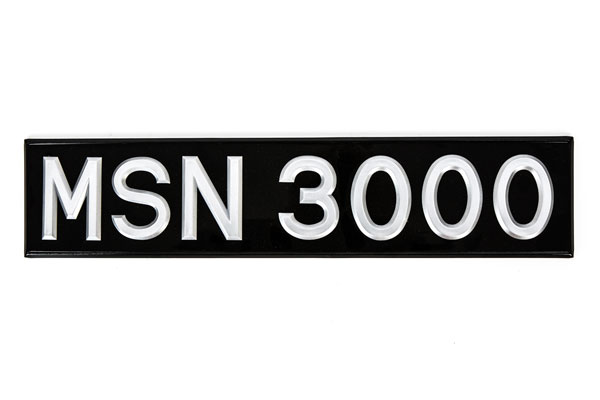 3 Silver Raised Digit Number Plate Classic Vintage Cars 